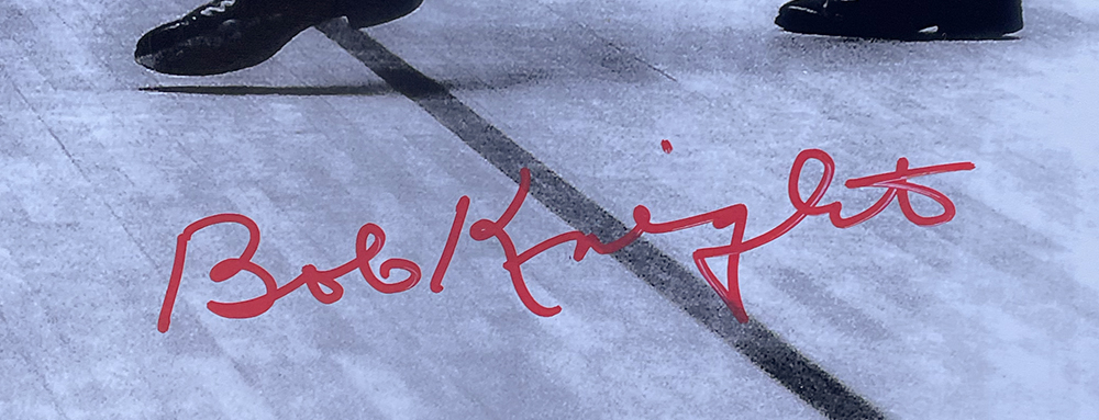 Bob Knight Signed Indiana Hoosiers 16x20 Photo Inscribed "Phil Bova ...