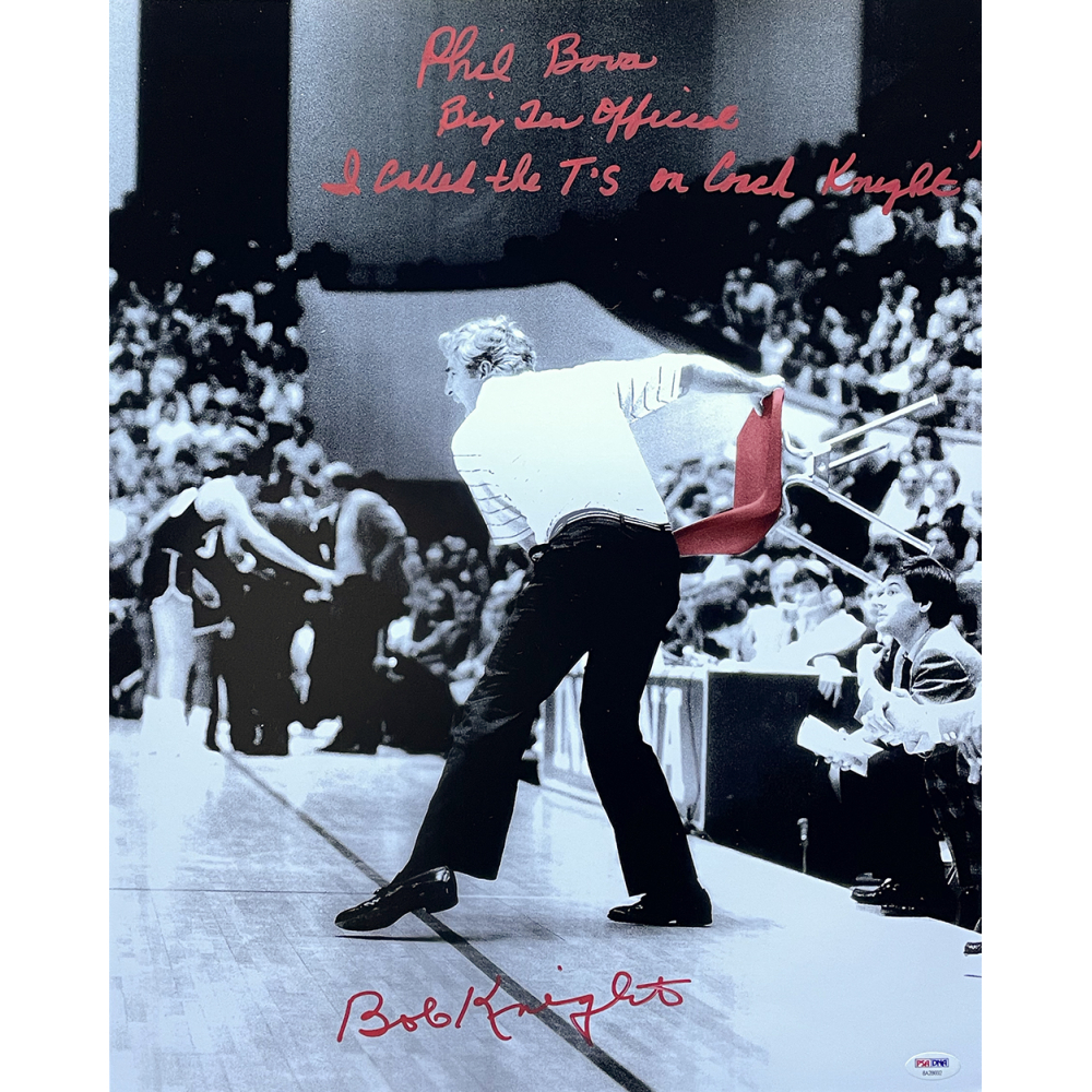 Bob Knight Signed Indiana Hoosiers 16x20 Photo Inscribed "Phil Bova ...