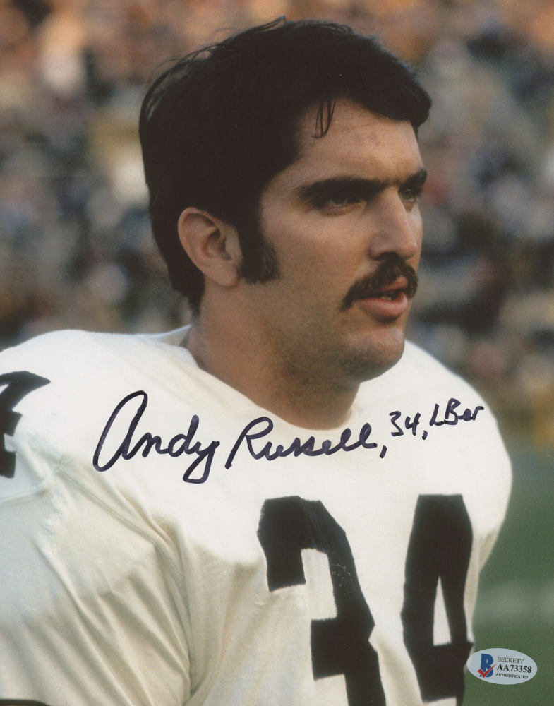 Andy Russell Signed Steelers 8x10 Photo Inscribed "LBer" (Beckett ...