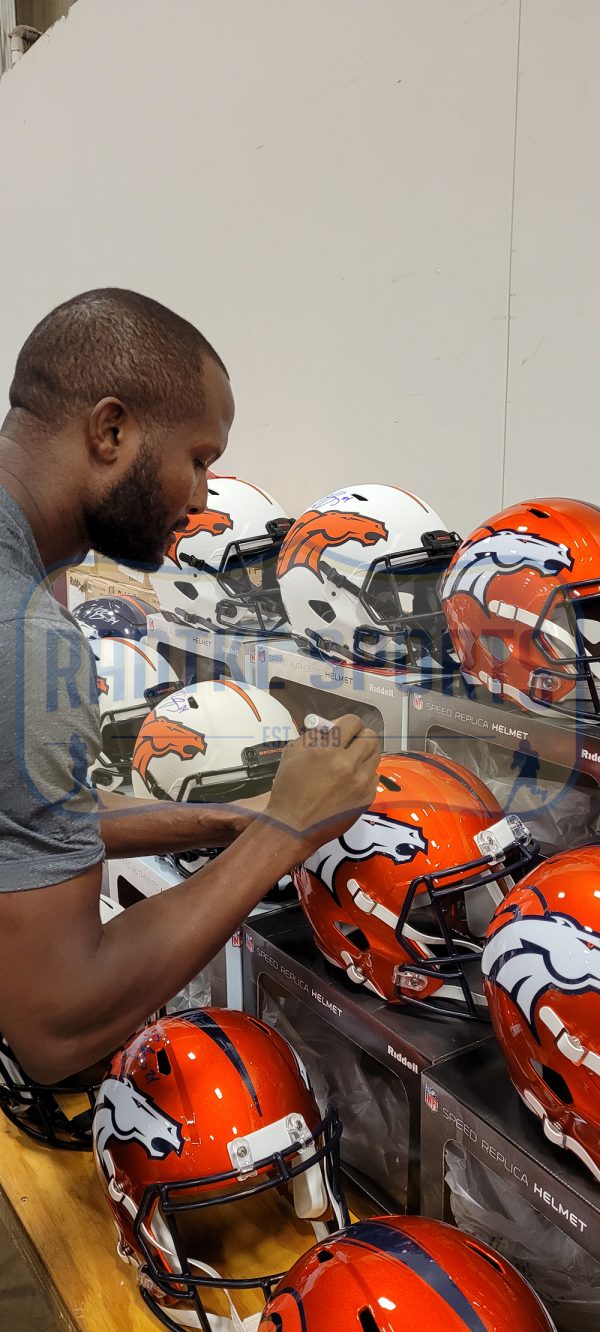 Champ Bailey Signed Broncos Full-Size Flash Alternate Speed Helmet (Radtke) | Pristine Auction