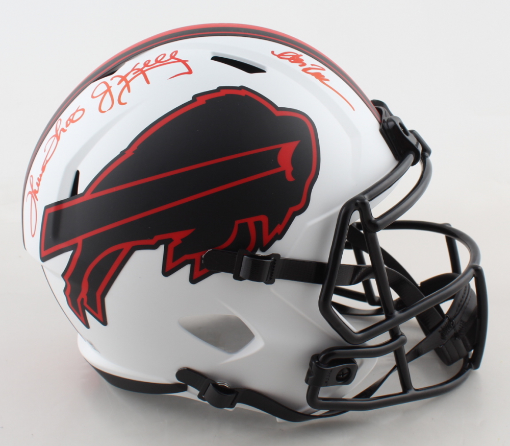 Jim Kelly, Thurman Thomas, & Andre Reed Signed Bills Full-Size Lunar ...