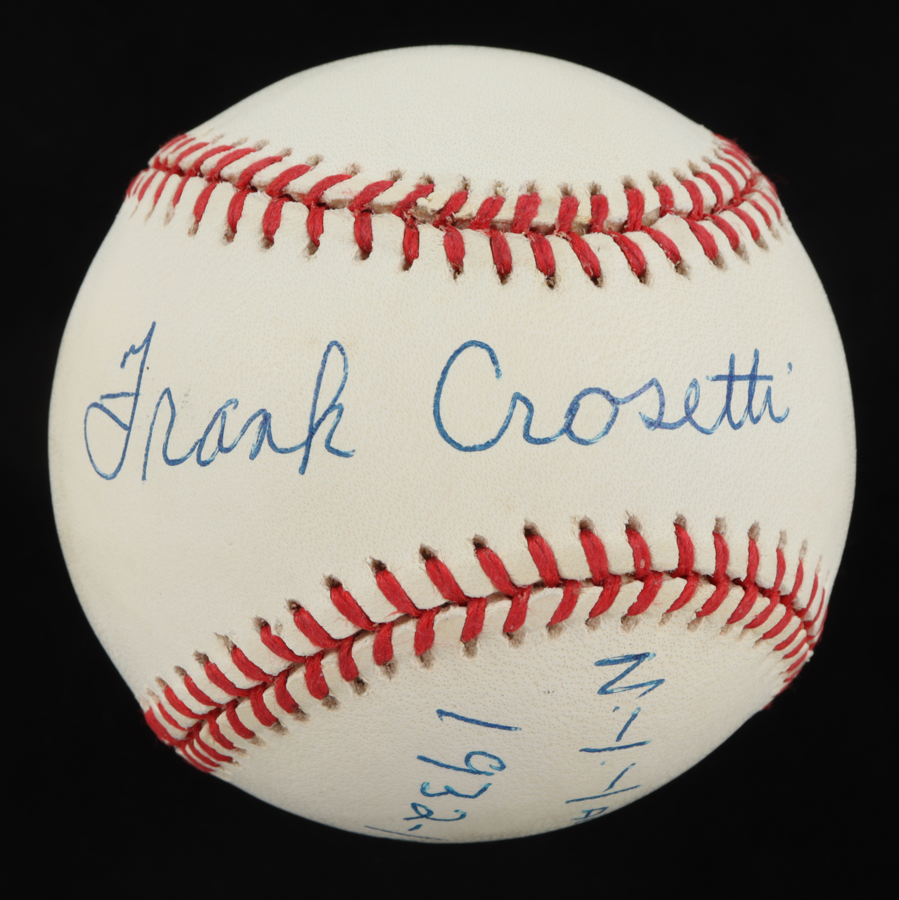 Frank Crosetti Signed OAL Baseball Inscribed "New York Yankees 1932 ...