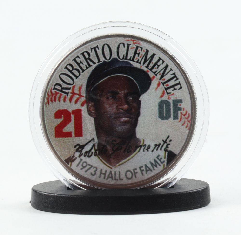 Roberto Clemente Colorized US Silver Dollar | Pristine Auction