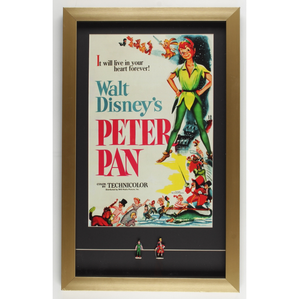 Walt Disney's "Peter Pan" 15x24 Custom Framed Print Display with (2 ...