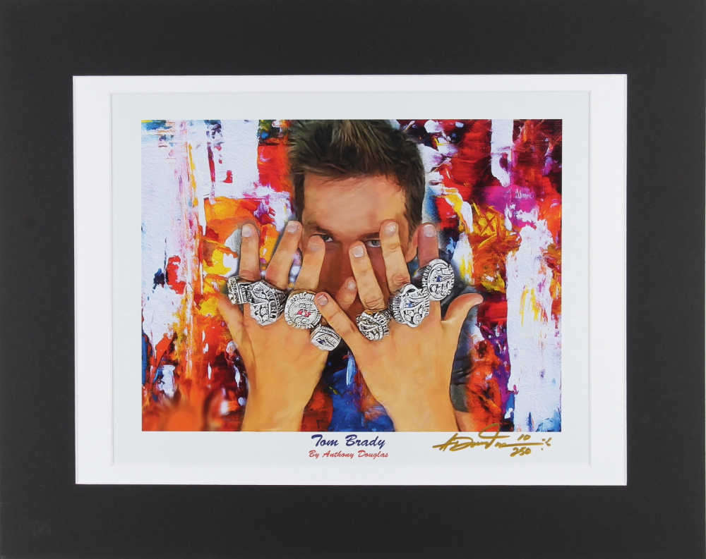 Anthony Douglas Signed "Tom Brady" LE 16x20 Custom Matted Lithograph ...