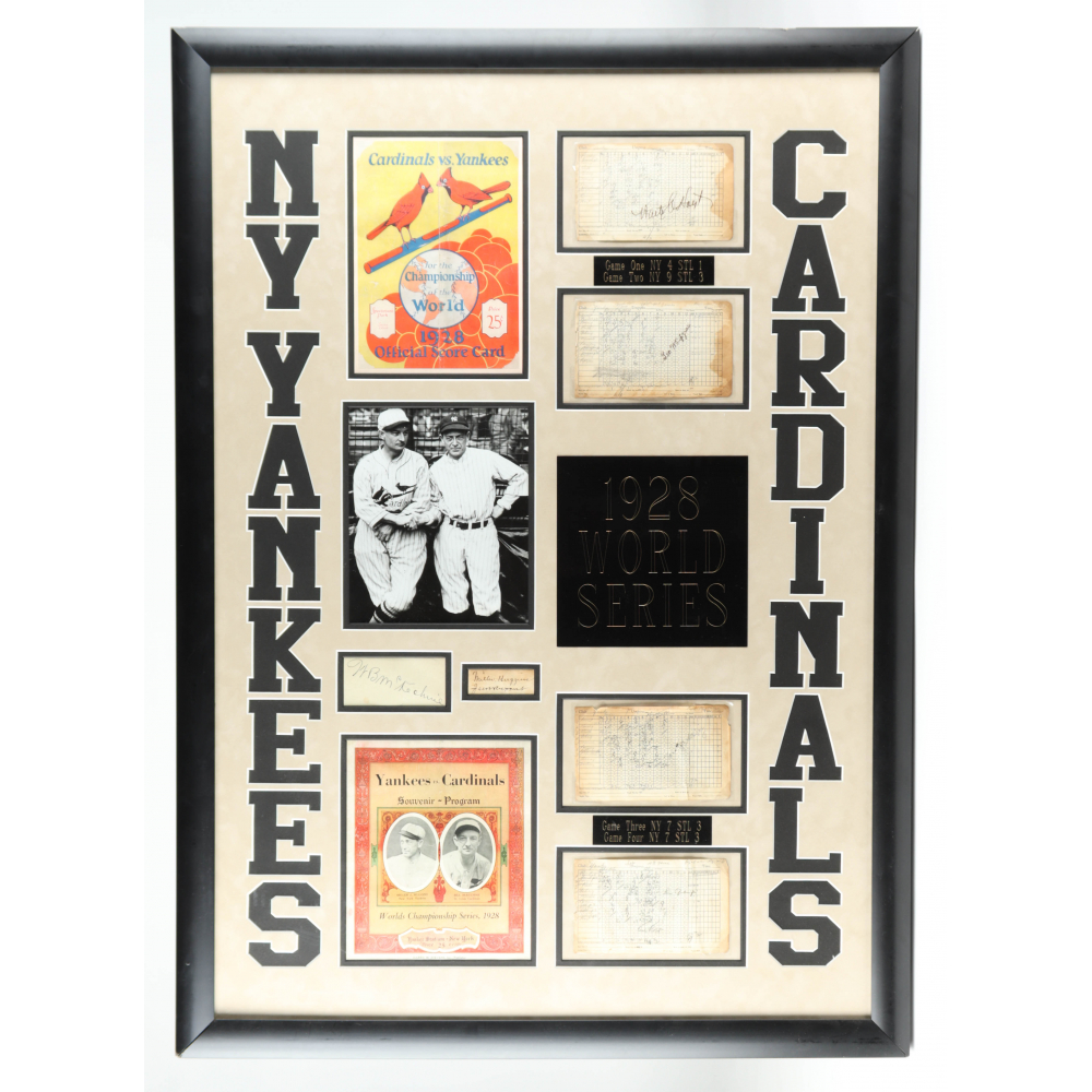 1928 World Series 31x43 Custom Score Card Display Signed by (7 ...