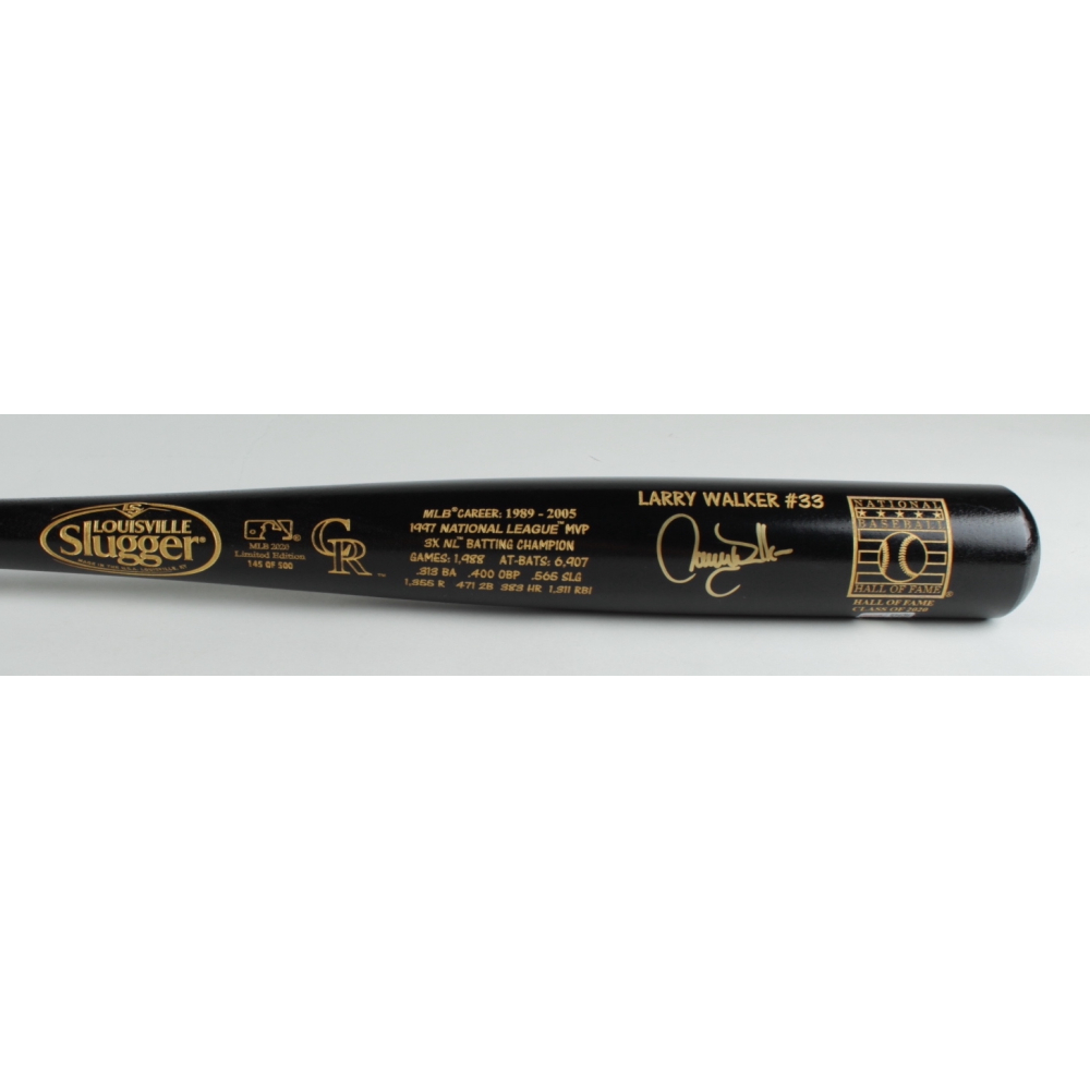 Larry Walker Signed LE Louisville Slugger Custom Hall of Fame Engraved ...