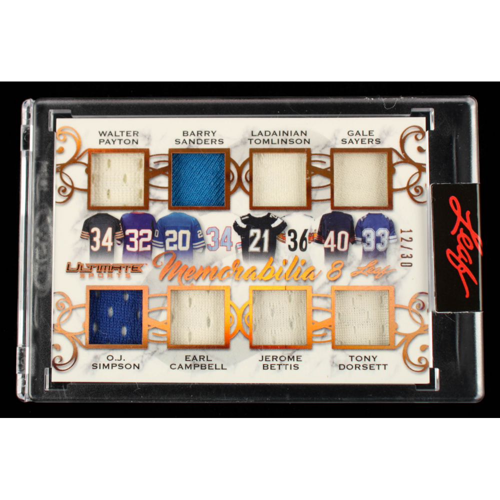 2021 Leaf Ultimate Sports Memorabilia 8 #FP12 Walter Payton / Barry ...