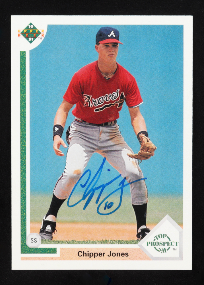Chipper Jones Signed 1991 Upper Deck #55 RC (Beckett COA) | Pristine ...