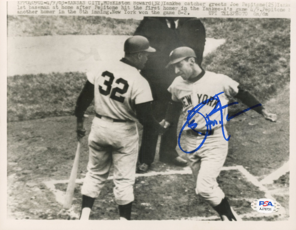 Joe Pepitone Signed Yankees 8x10 Original 1963 Vintage UPI Photo (PSA ...