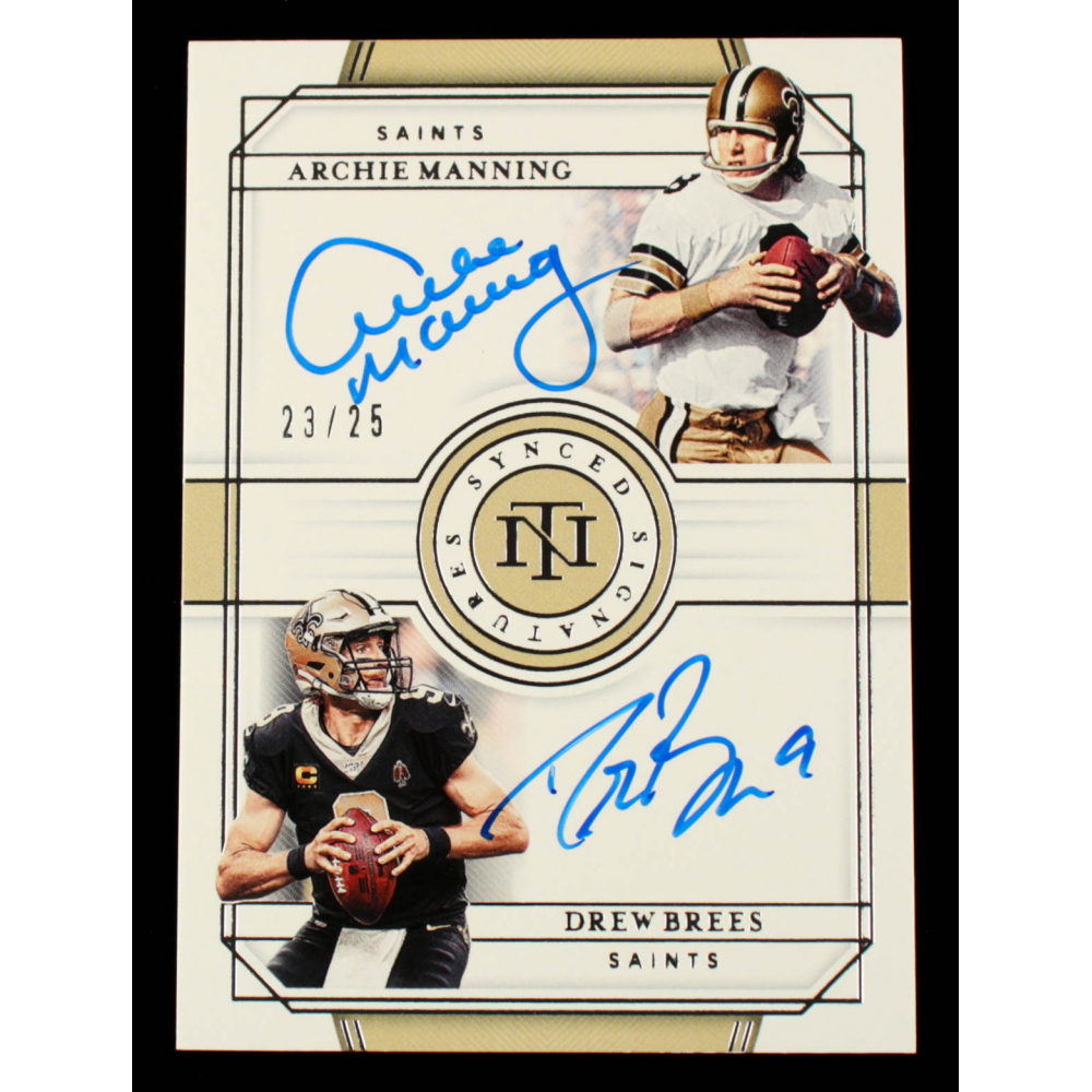 Archie Manning / Drew Brees 2019 Panini National Treasures Synced ...