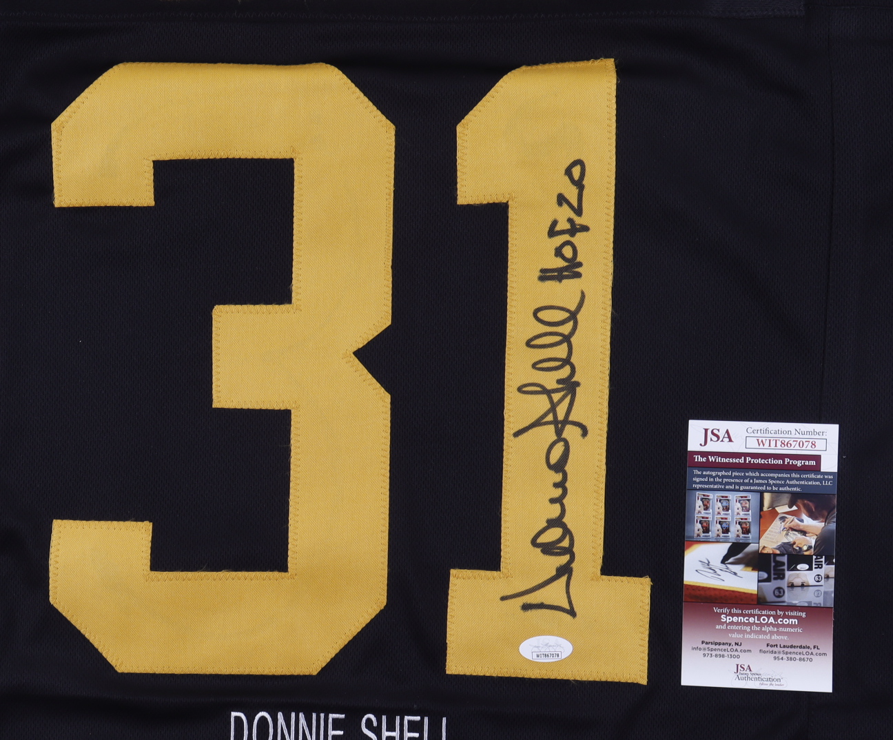 Donnie Shell Signed Career Highlight Stat Jersey Inscribed "HOF 20 ...