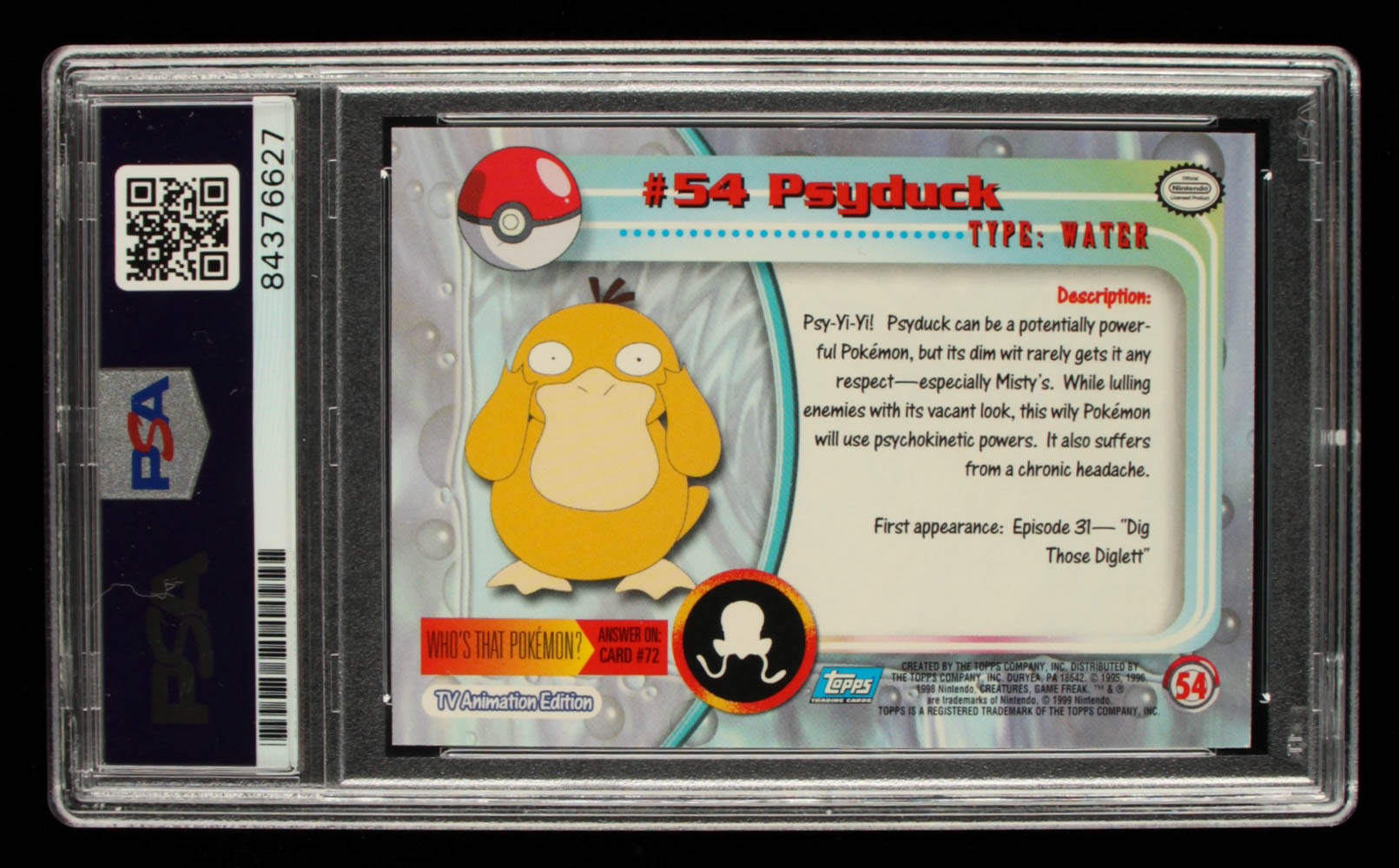 Michael Haigney Signed 1999 Pokemon TV Animation Series 1 #54 Psyduck ...