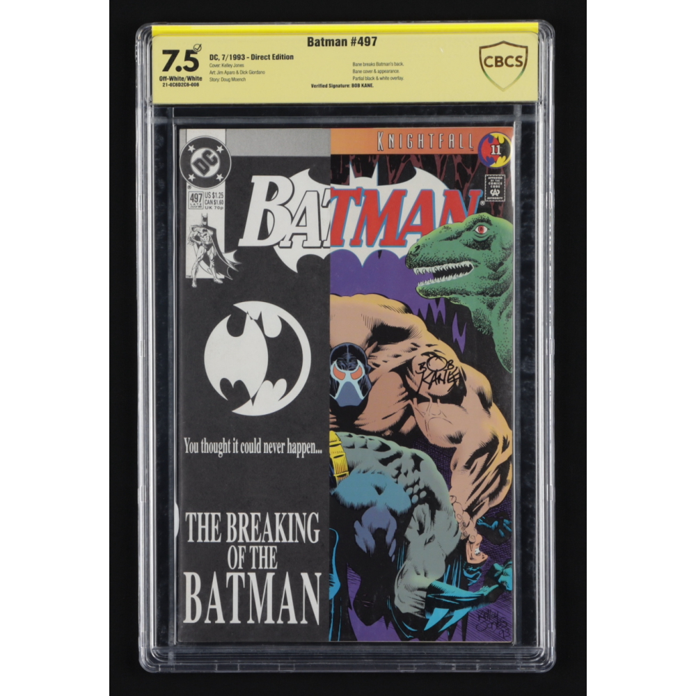 Bob Kane Signed 1993 Batman #497 D.C. Comics Comic Book (CBCS 7.5 ...