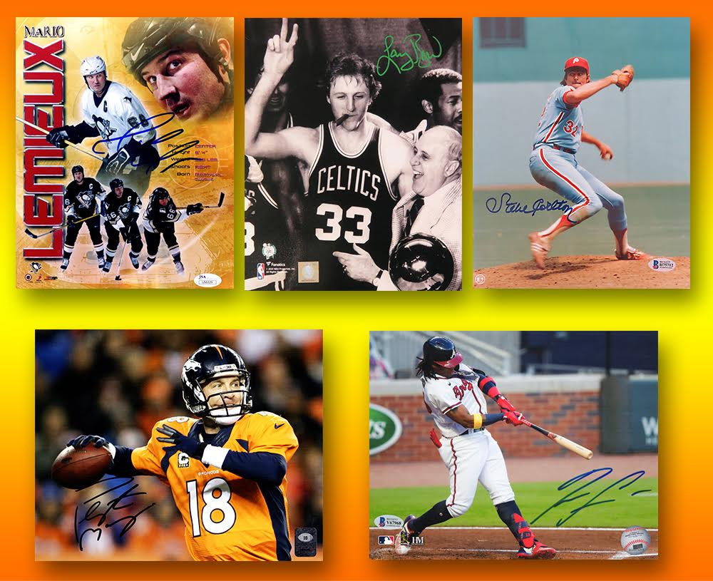 Schwartz Sports Multi-Sport Signed Triple 8x10 Mystery Photo Collection ...