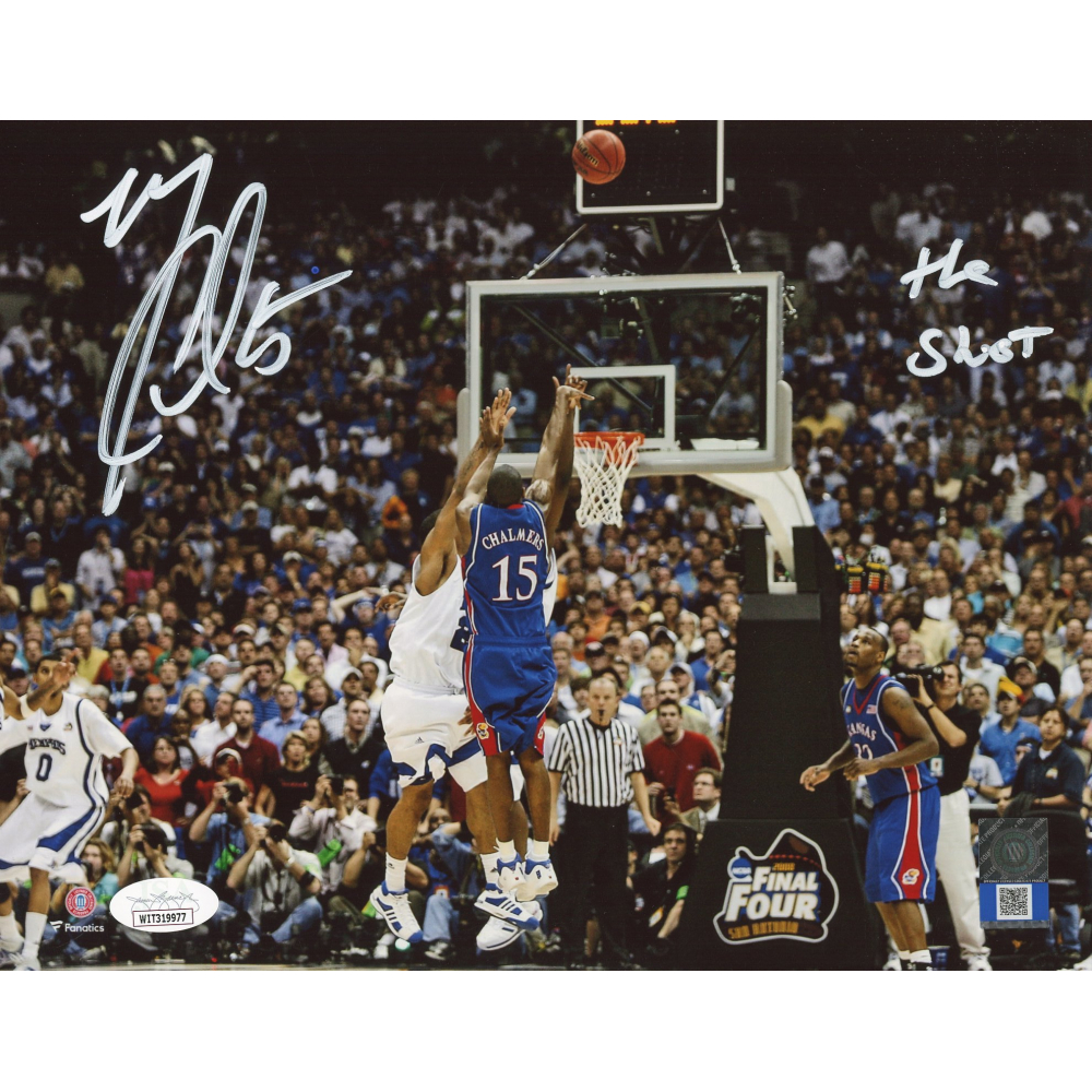 Mario Chalmers Signed Kansas Jayhawks 8x10 Photo Inscribed "The Shot ...