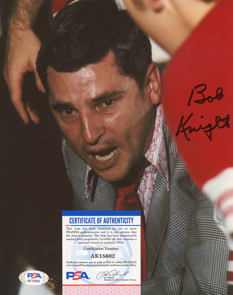 Bob Knight Signed Indiana Hoosiers 8x10 Photo (PSA COA) | Pristine Auction
