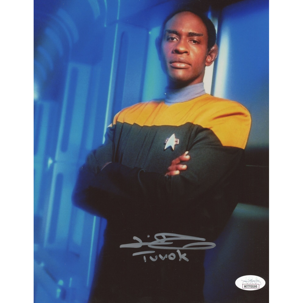 Tim Russ Signed Star Trek Voyager 8x10 Photo Inscribed Tuvok Jsa Coa Pristine Auction