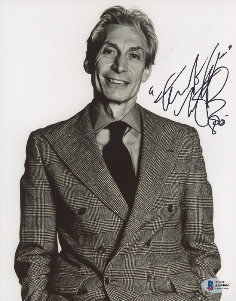 Charlie Watts Signed 8x10 Photo Inscribed "Thank You" (Beckett COA ...