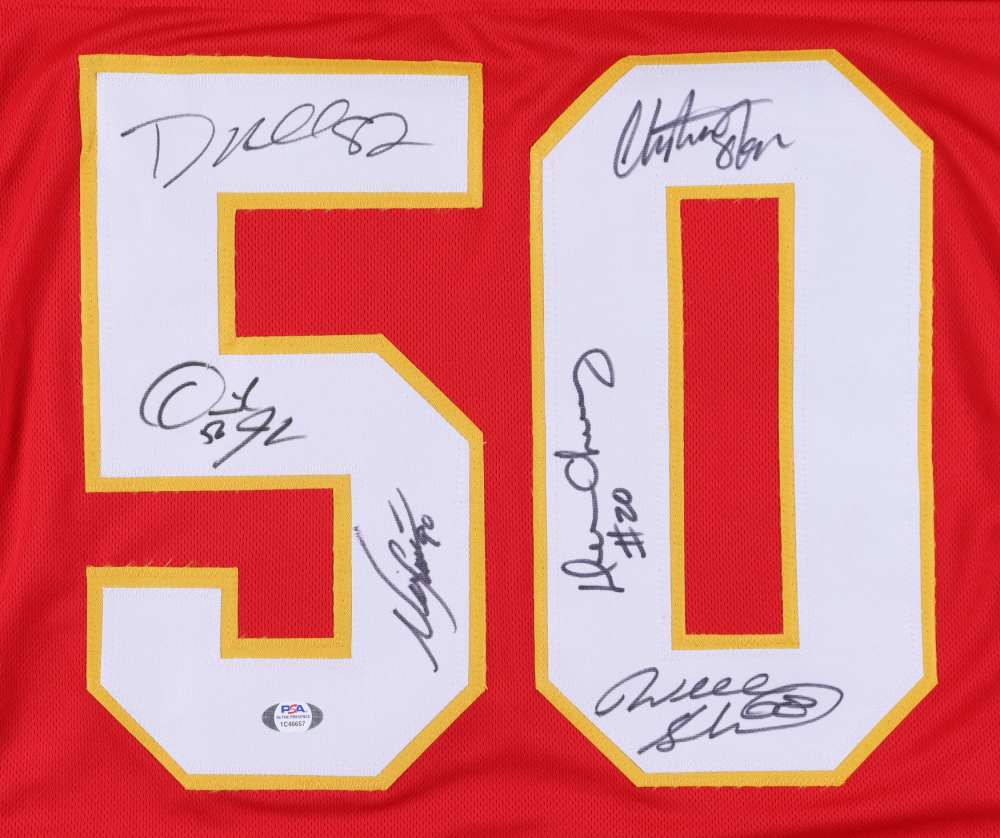 Jersey Signed by (6) with Neil Smith, Derrick Johnson, Will Shields ...