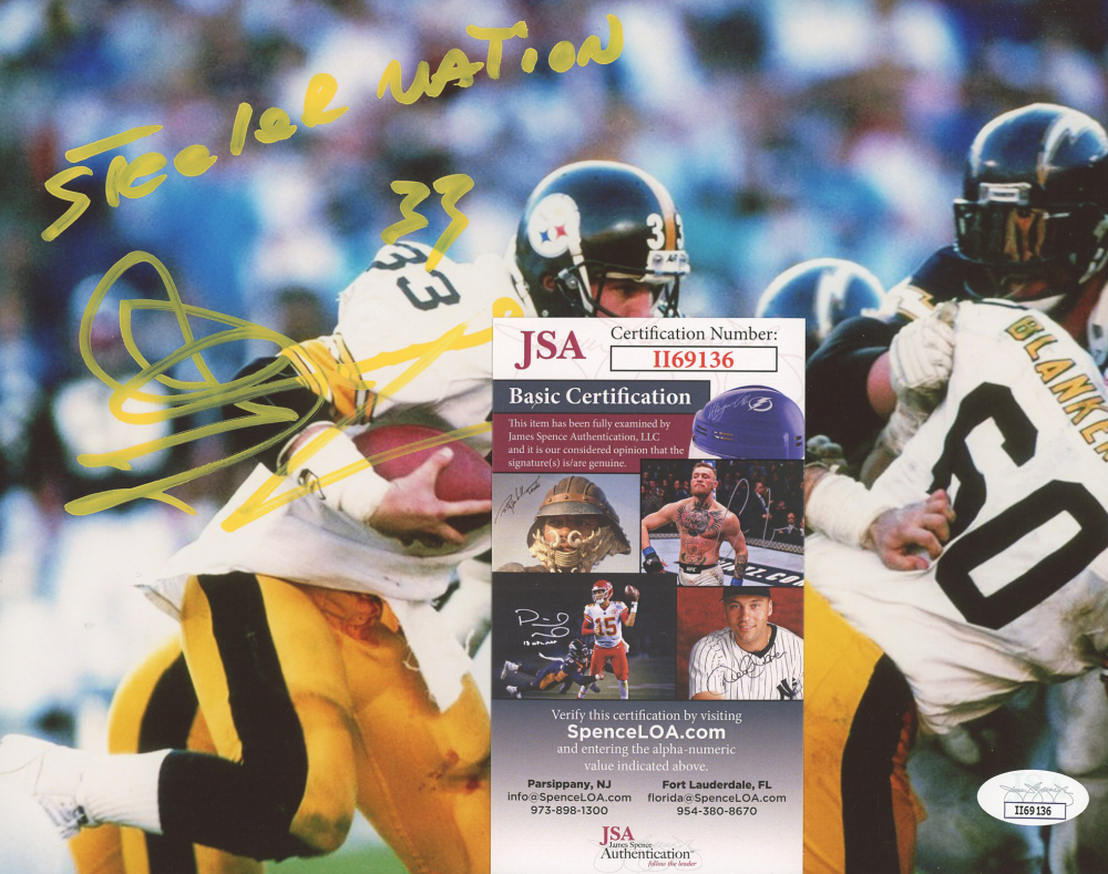 Merril Hoge Signed Steelers 8x10 Photo Inscribed "Steeler Nation" (JSA ...