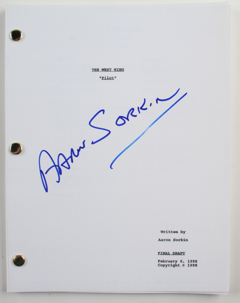 Aaron Sorkin Signed "The West Wing" Full Pilot Episode Script (ACOA ...
