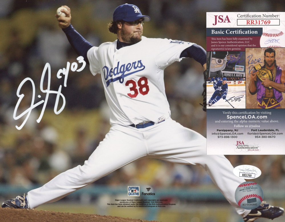 Eric Gagne Signed Dodgers 8x10 Photo Inscribed "CY 03" (JSA COA ...