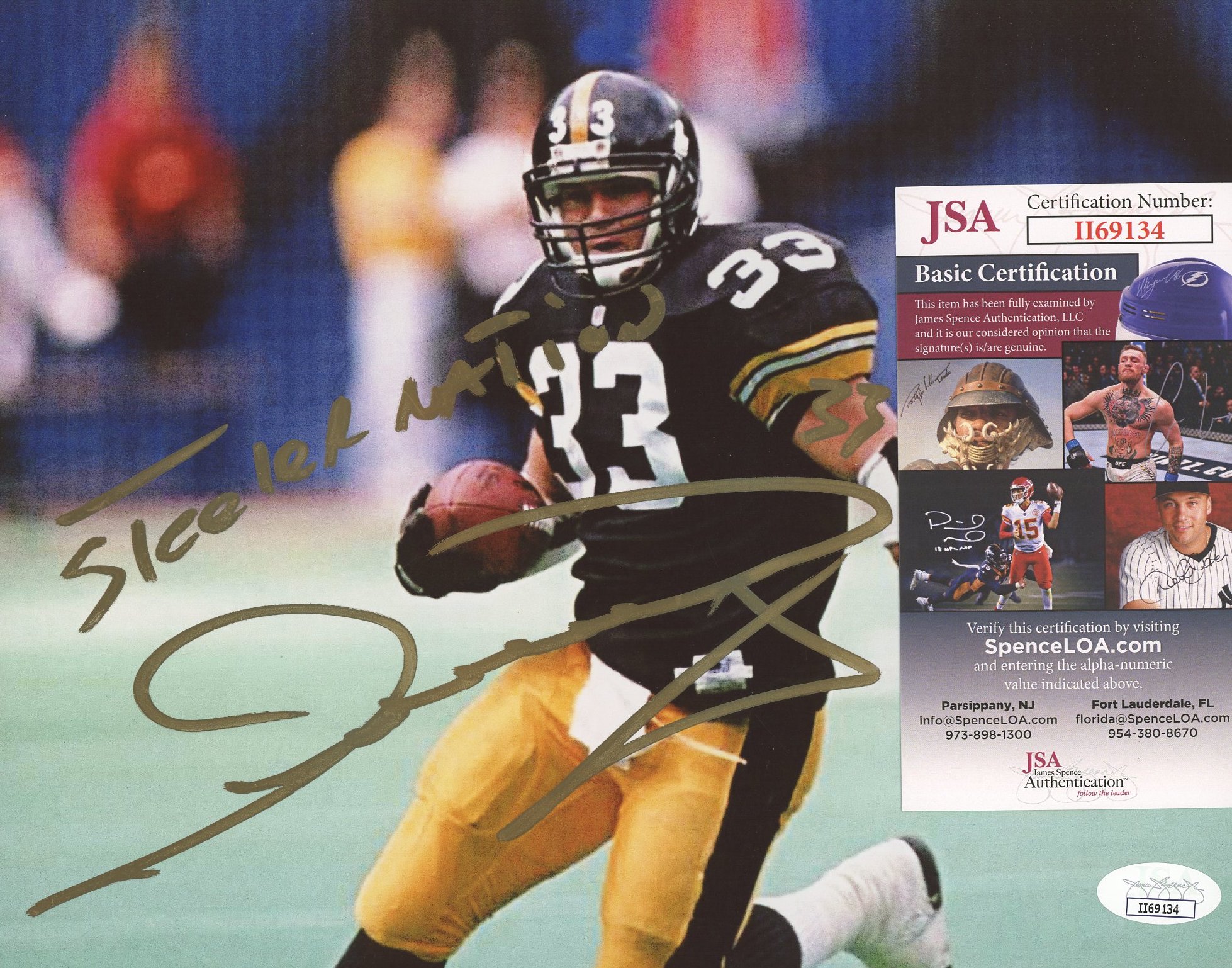 Merril Hoge Signed Steelers 8x10 Photo Inscribed "Steeler Nation" (JSA ...