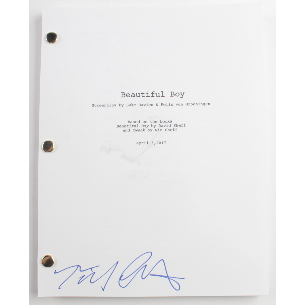 Timothee Chalamet Signed "Beautiful Boy" Movie Script (ACOA Hologram ...