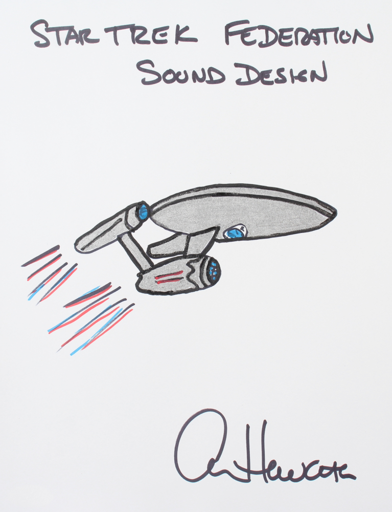 Alan Howarth Signed "Star Trek" 8x11 Sketch Inscribed "Star Trek ...