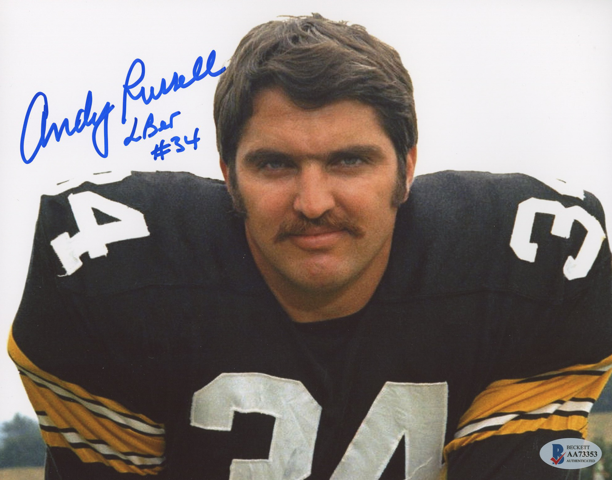 Andy Russell Signed Steelers 8x10 Photo Inscribed "LBer" (Beckett COA ...