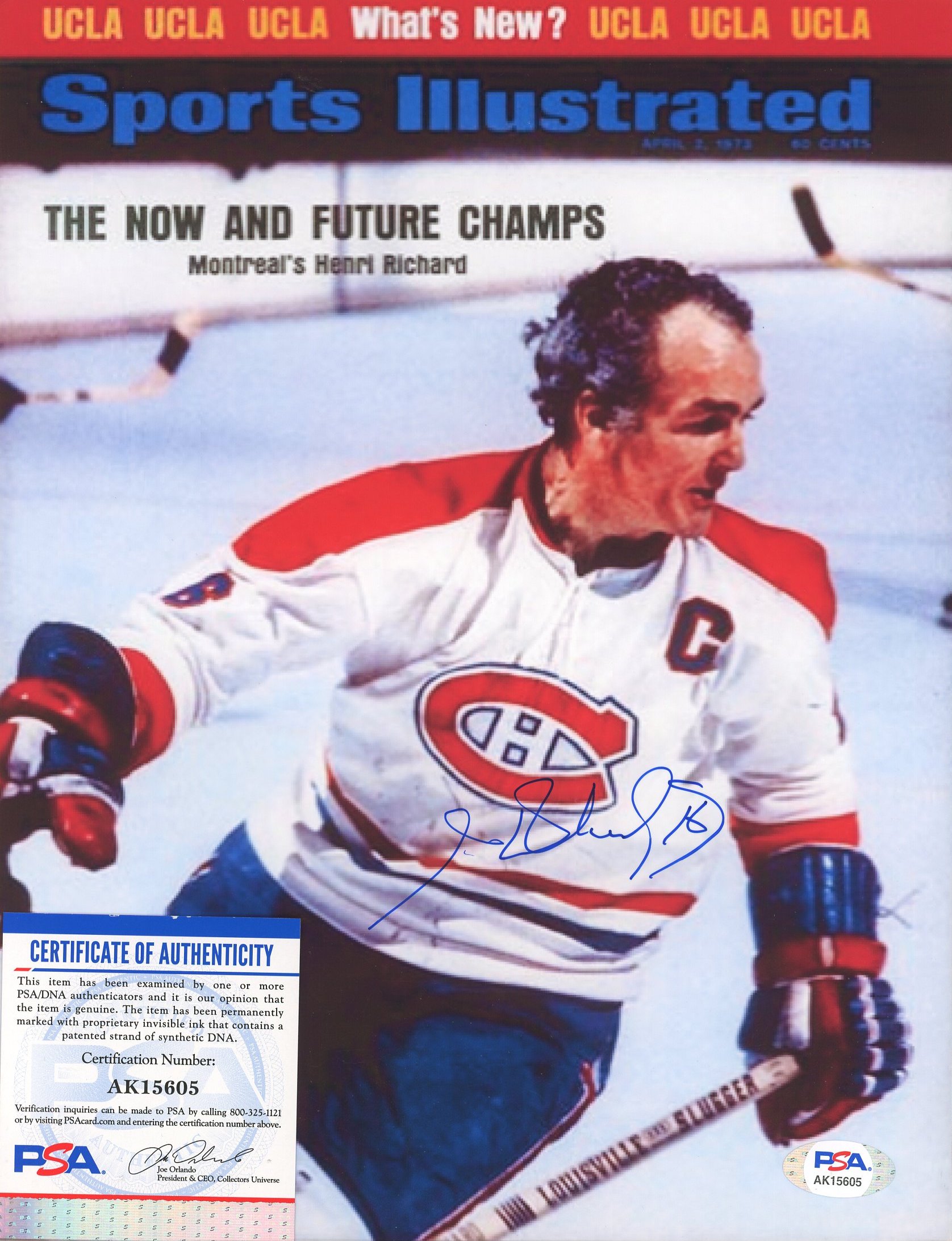 Henri Richard Signed Canadiens 8x10 Photo (PSA) | Pristine Auction