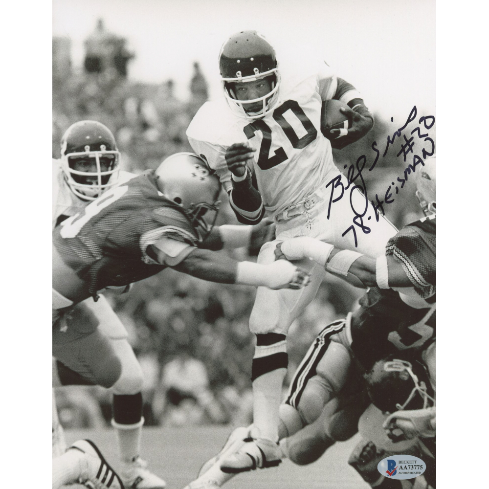 Billy Sims Signed Oklahoma Sooners 8x10 Photo Inscribed "78 Heisman ...