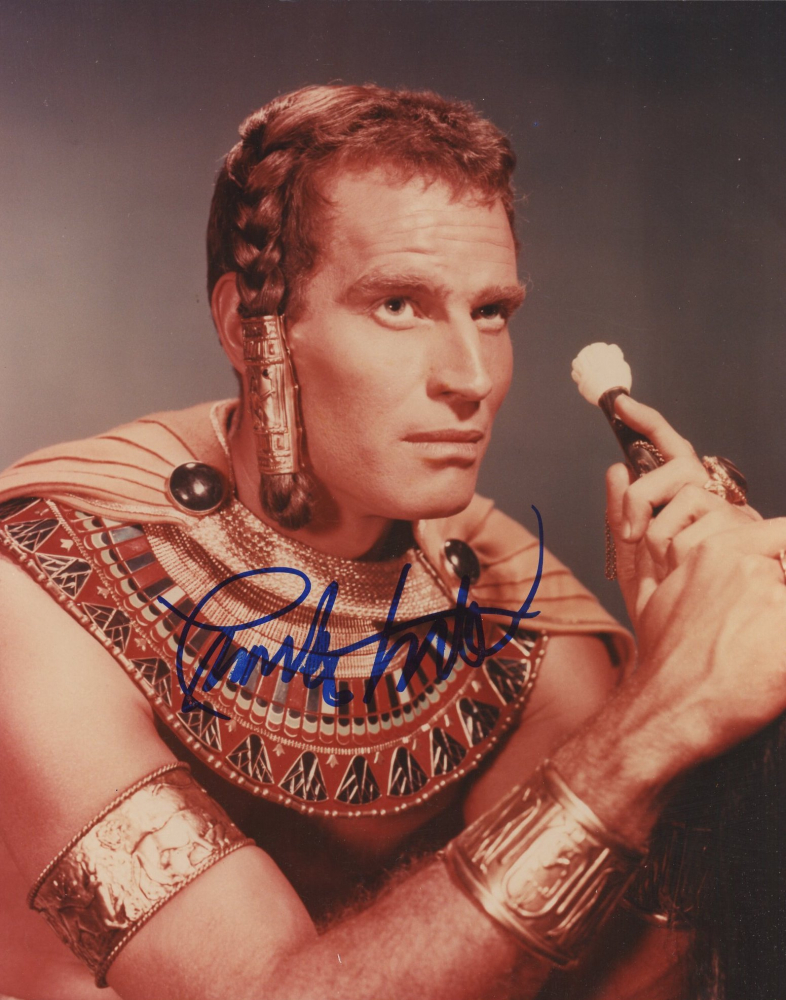 Charlton Heston Signed "The Ten Commandments" 8x10 Photo (Beckett COA ...