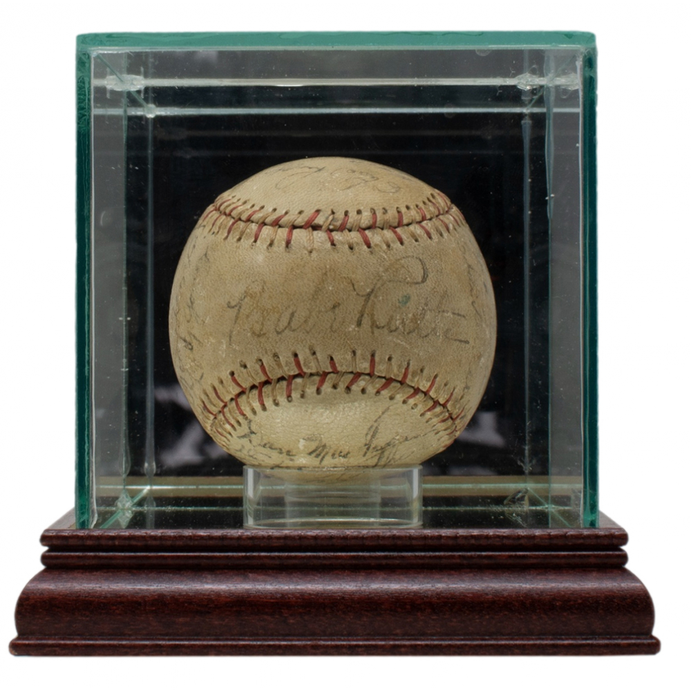 1933 Yankees Baseball Signed by (20) with Babe Ruth, Lou Gehrig, Joe ...