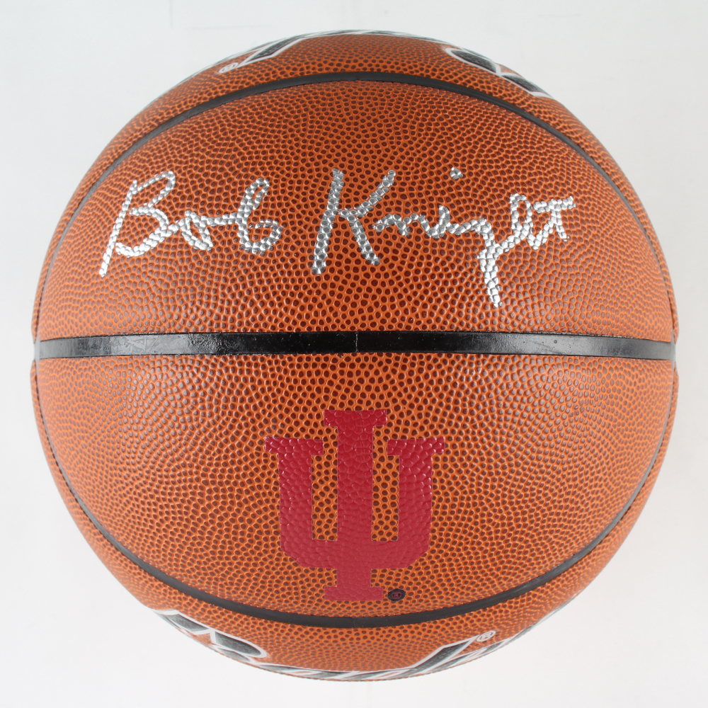 Bob Knight Signed Indiana Hoosiers Logo Basketball (Schwartz Sports COA ...