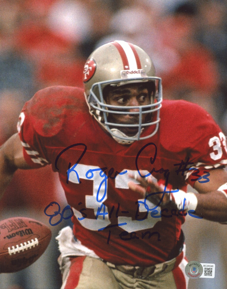 Roger Craig Signed 49ers 8x10 Photo Inscribed "80's All-Decade Team ...