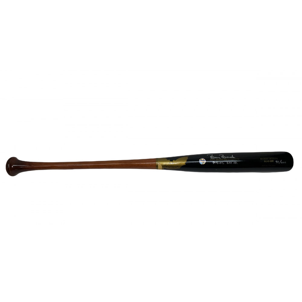 Barry Bonds LE Sam Bat 600 HR Baseball Bat Inscribed "8-9-02" & "600 HR ...