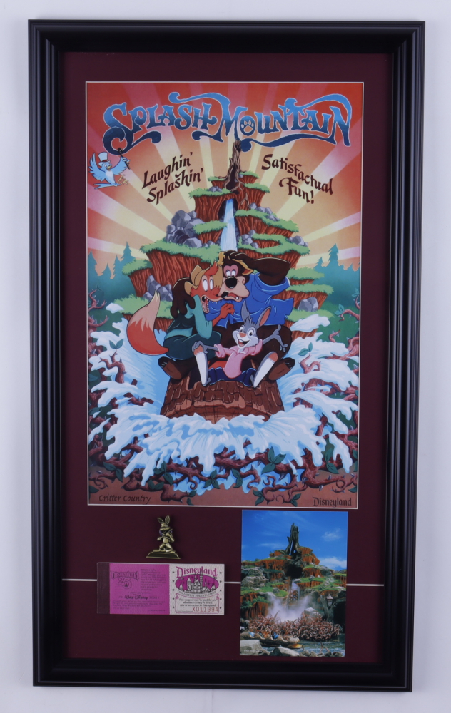 Disneyworld's "Splash Mountain" 15x26 Print Display with Vintage ...