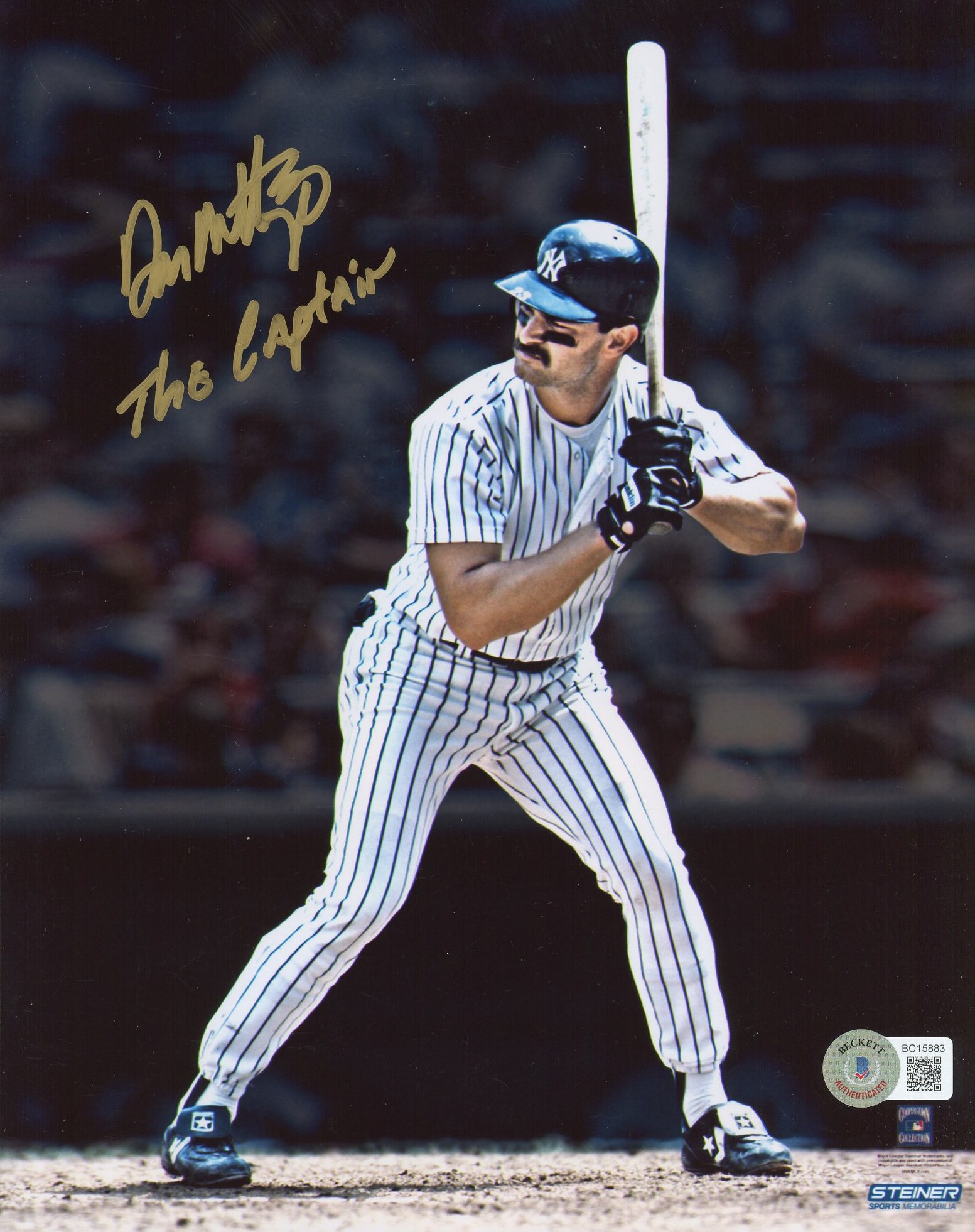 Don Mattingly Signed Yankees 8x10 Photo Inscribed "The Captain ...