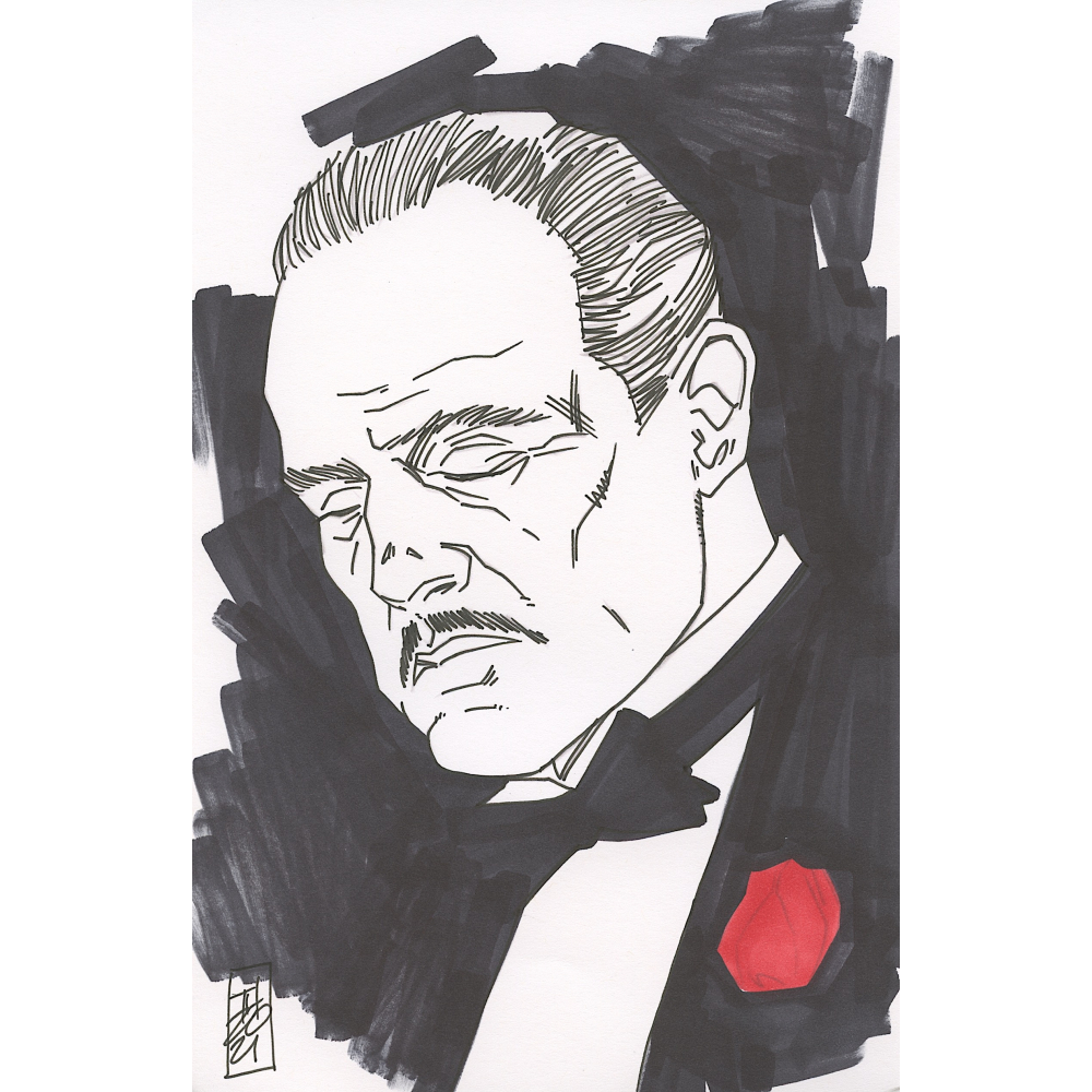 Tom Hodges - Don Corleone - "The Godfather" Signed ORIGINAL 5.5" x 8.5 ...
