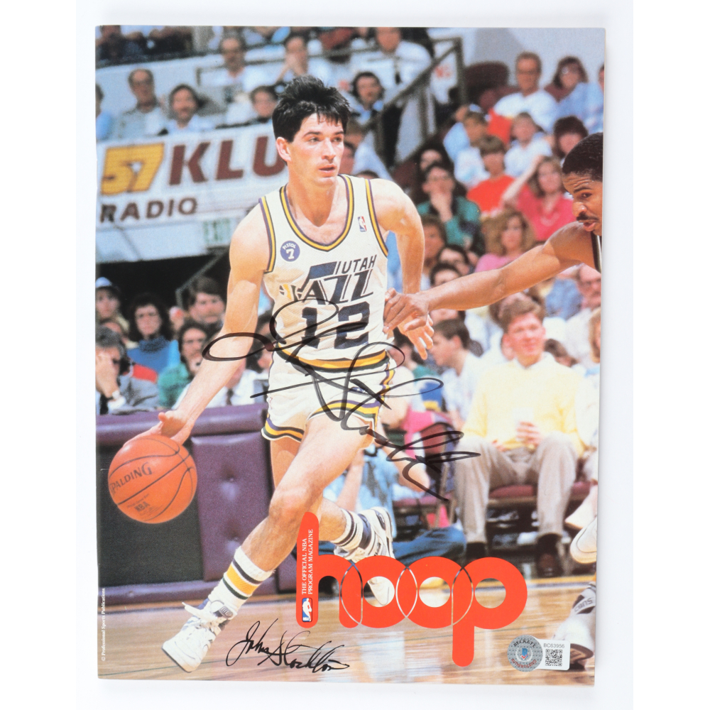 John Stockton Signed 1988 Hoop: The Official NBA Program Magazine ...