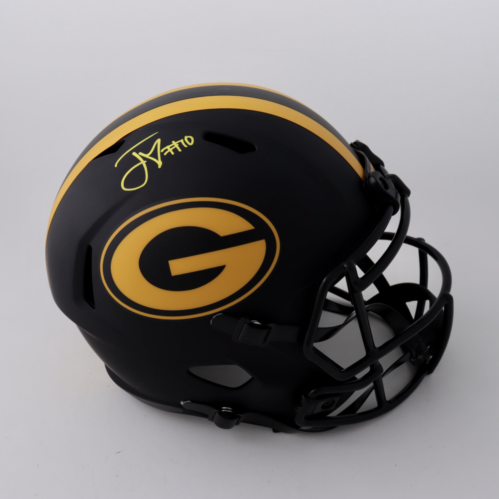Jordan Love Signed Packers Full-Size Eclipse Alternate Speed Helmet ...