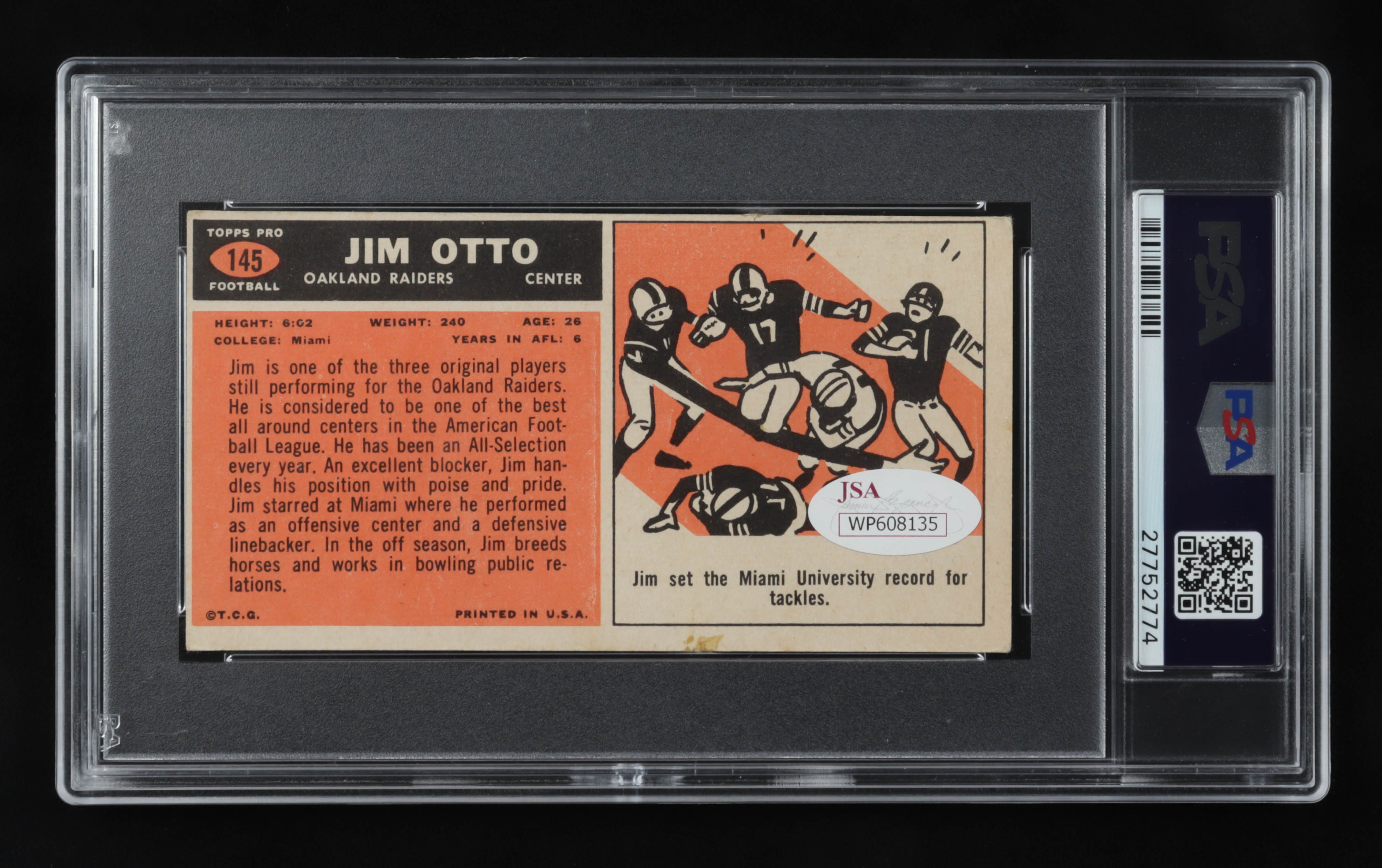 Jim Otto Signed 1965 Topps #145 (PSA Encapsulated) | Pristine Auction