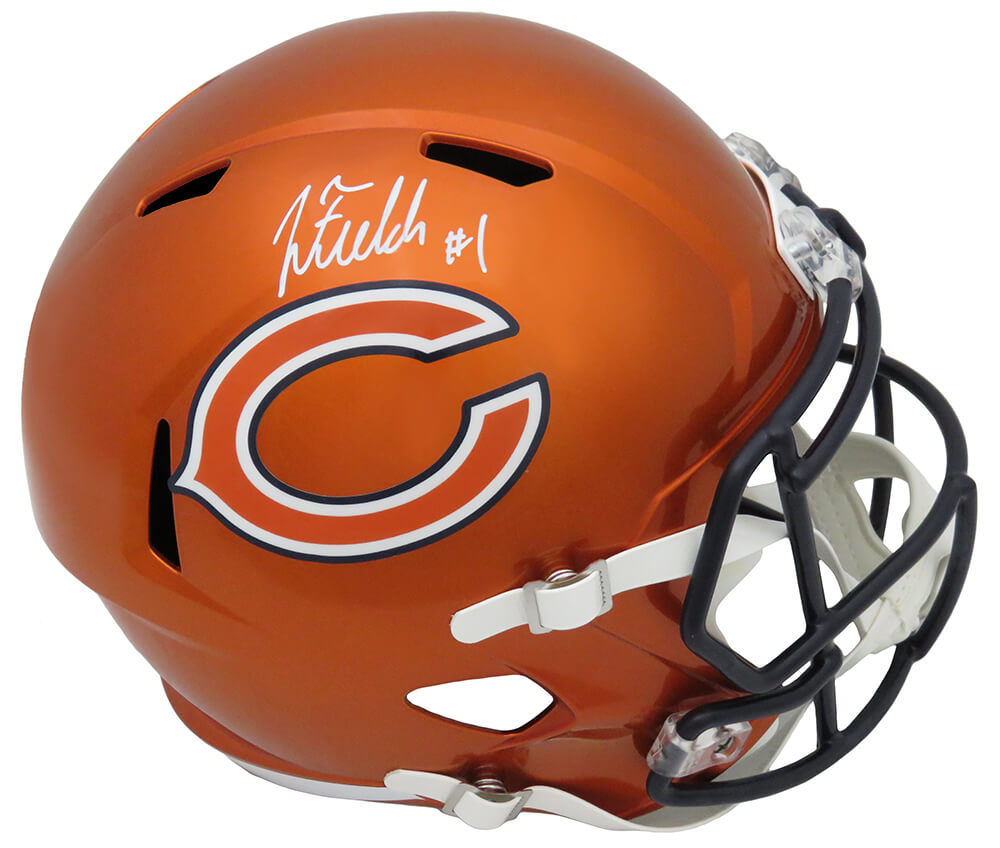 Justin Fields Signed Bears Full-Size Flash Alternate Speed Helmet ...
