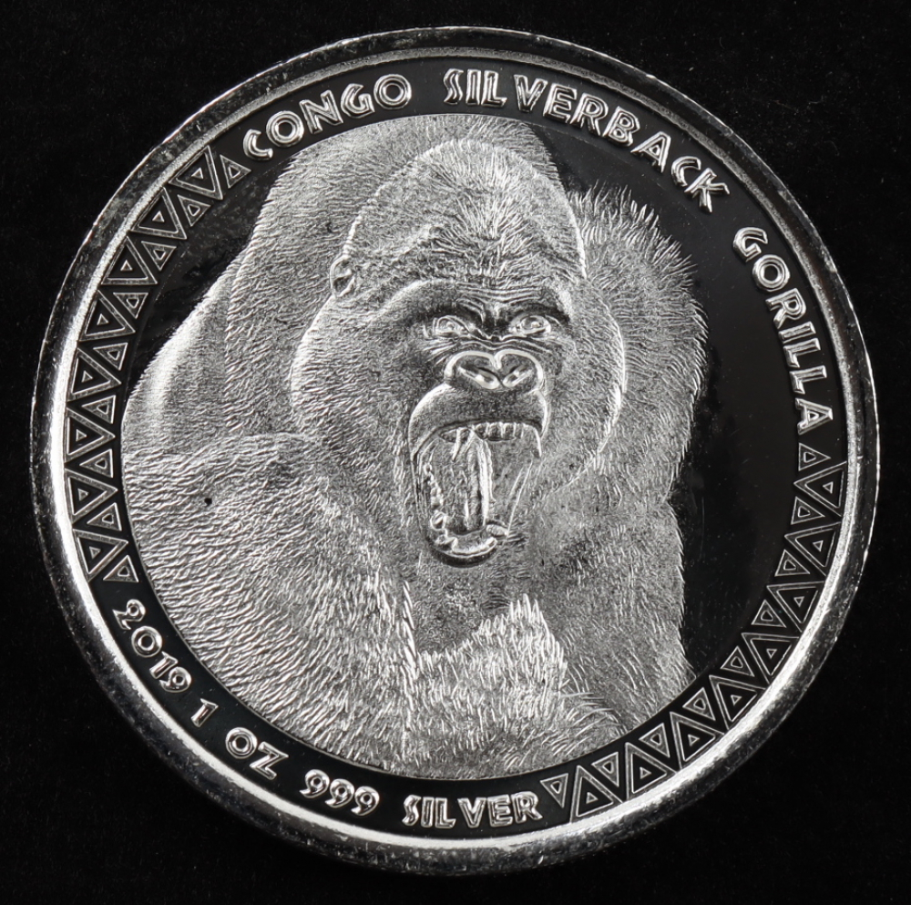 2019 Congo Silverback Gorilla Silver Coin | Pristine Auction