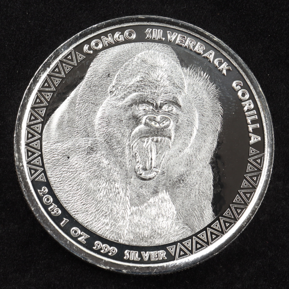 2019 Congo Silverback Gorilla Silver Coin | Pristine Auction