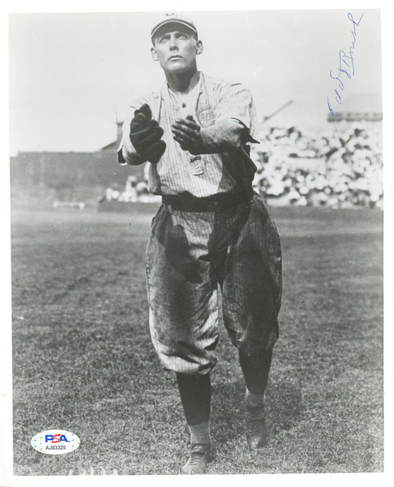 Edd Roush Signed Reds 8x10 Photo (PSA) | Pristine Auction