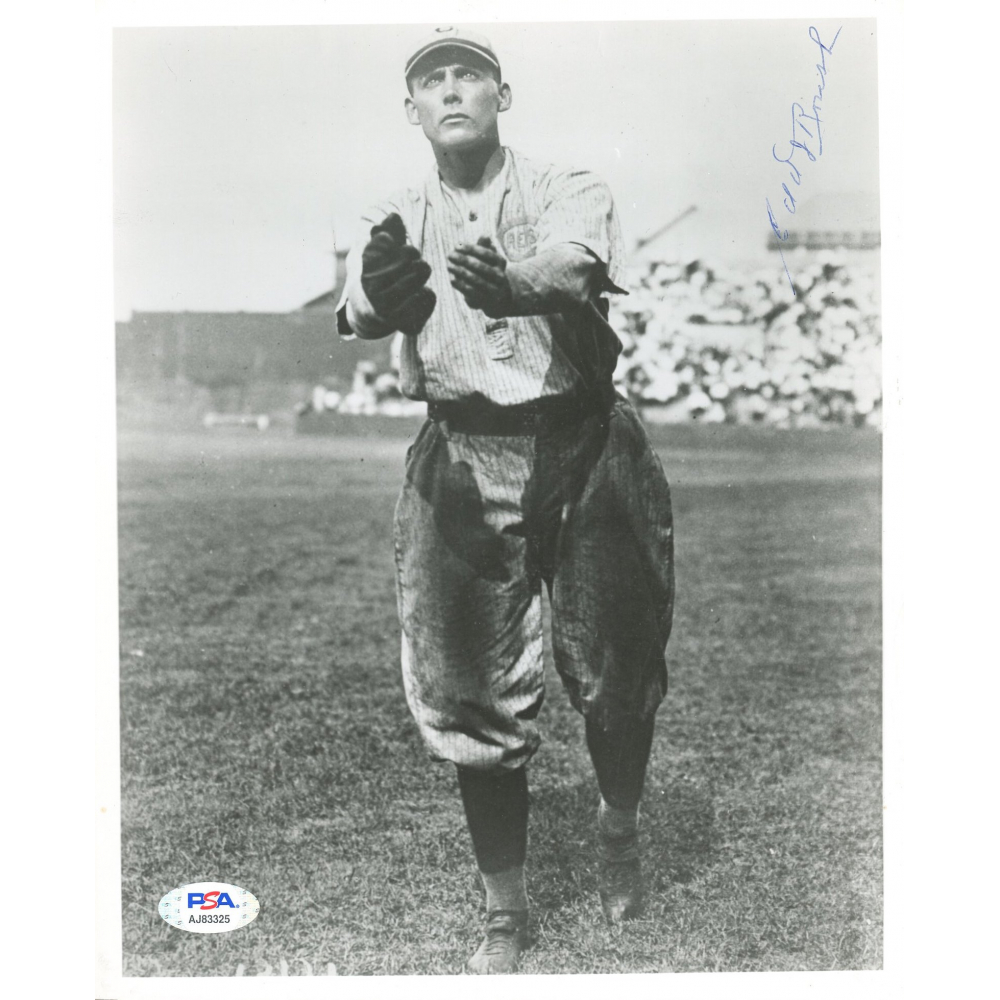 Edd Roush Signed Reds 8x10 Photo (PSA) | Pristine Auction