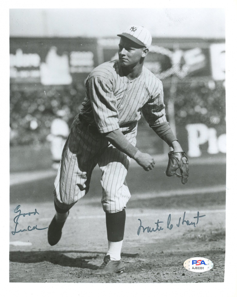 Waite Hoyt Signed Yankees 8x10 Photo Inscribed "Good Luck" (PSA COA ...
